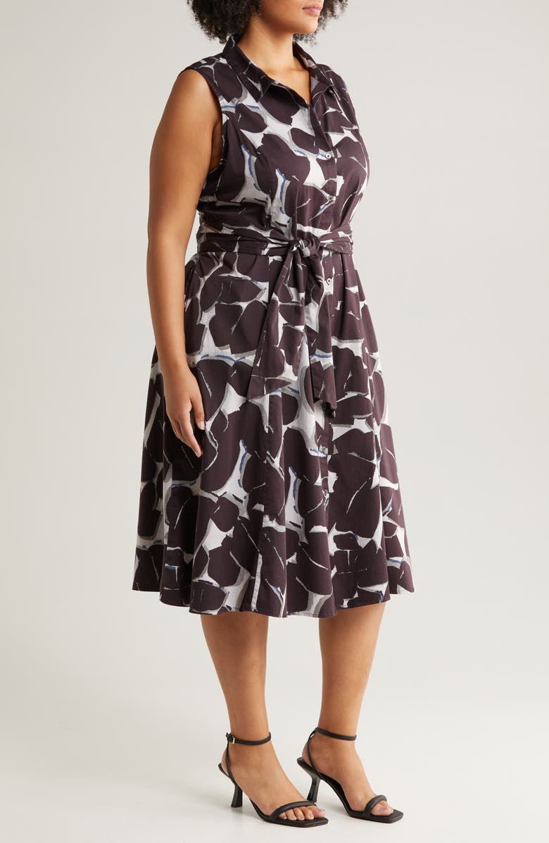 NIC+ZOE Bold Petals Sleeveless Shirtdress | Nordstrom