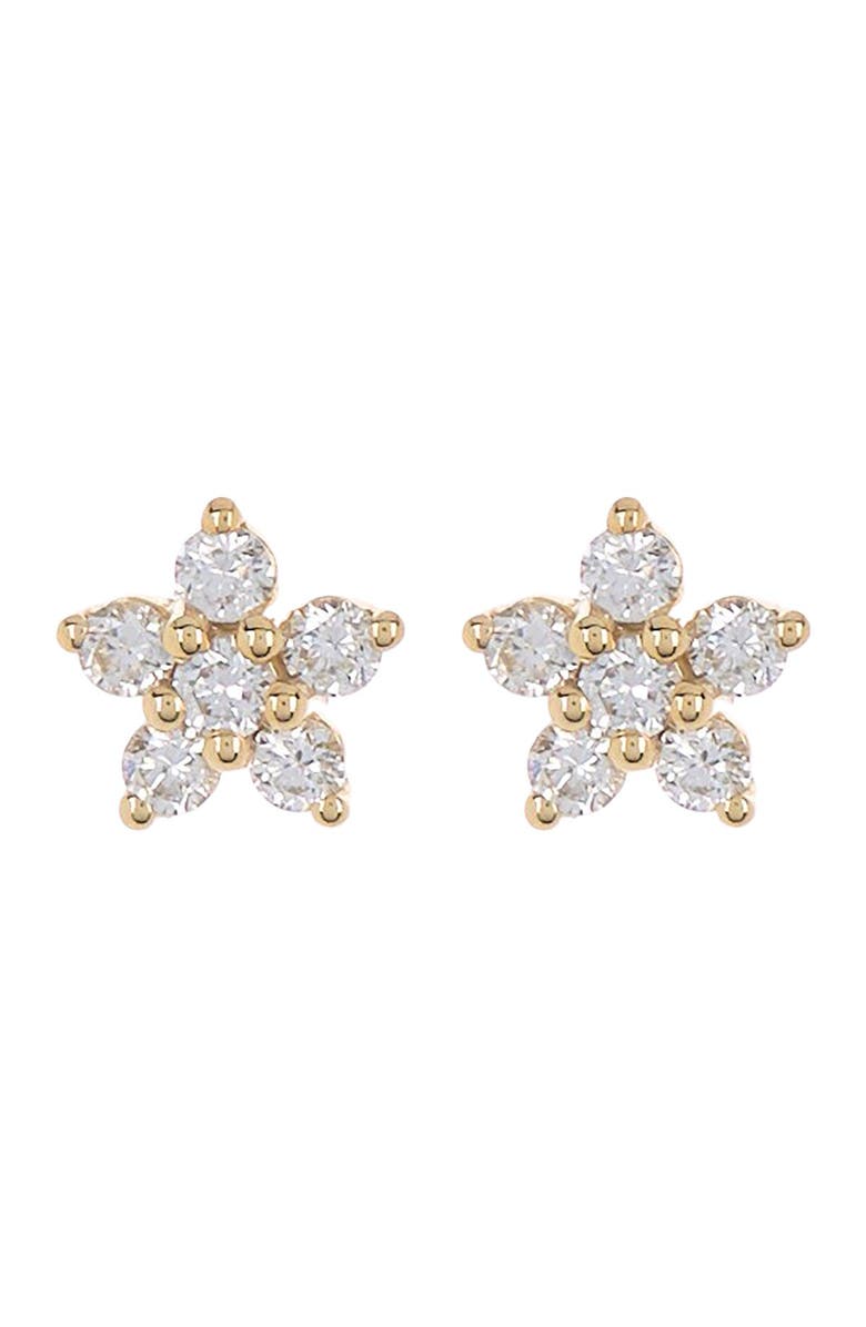Bony Levy 18K Gold Petite Diamond Flower Stud Earrings 0.17 ctw ...