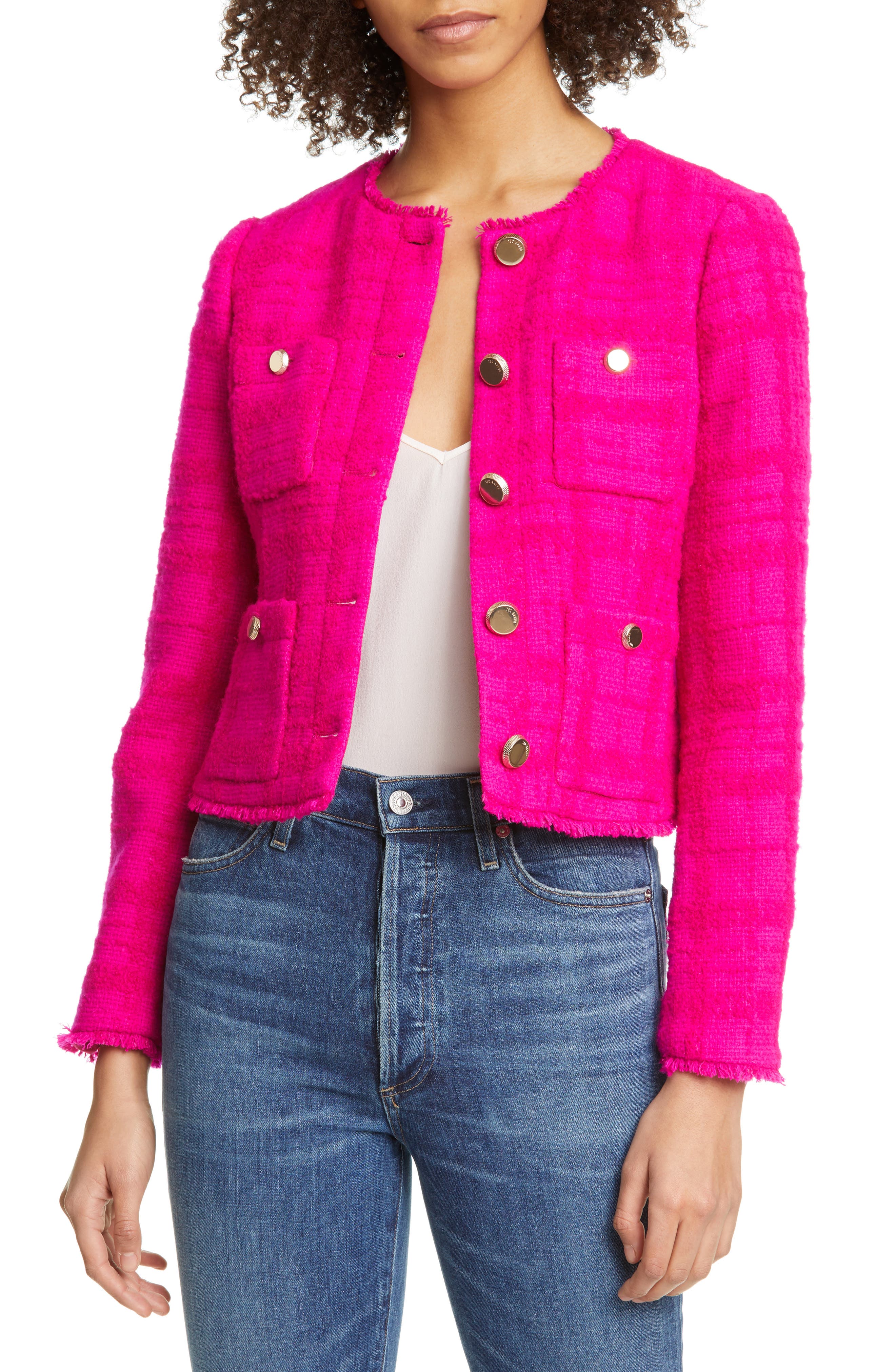 Ted Baker London Ilex Wool Blend Tweed Jacket | Nordstrom