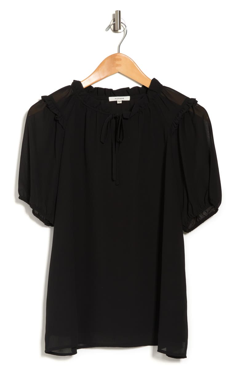 Pleione Ruffle Neck Puff Sleeve Top | Nordstromrack