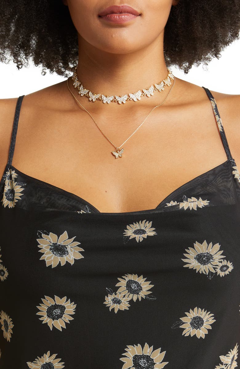 BP. Cowl Neck Mesh Minidress | Nordstromrack