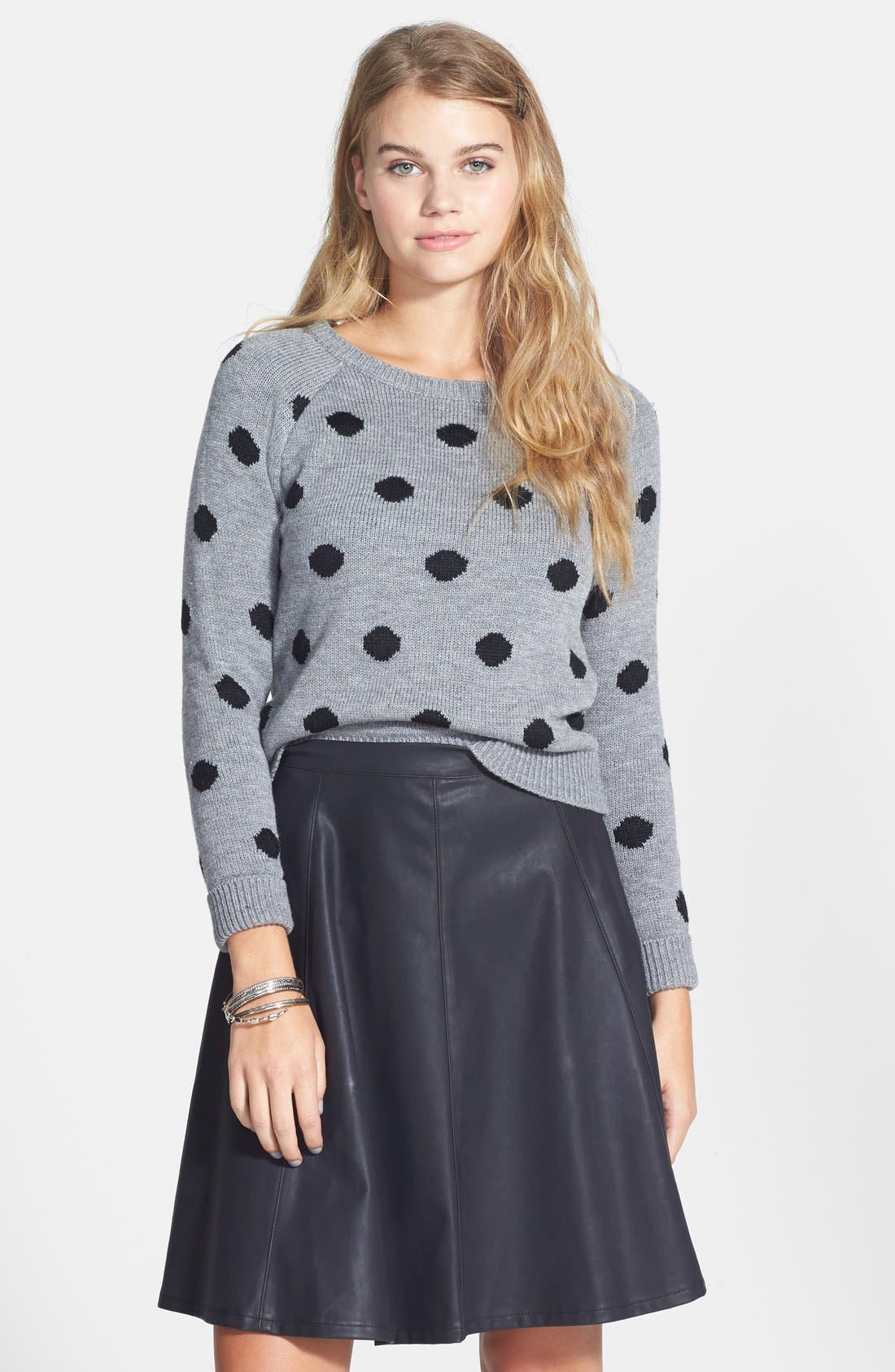 Lily White Faux Leather Full Midi Skirt | Nordstrom