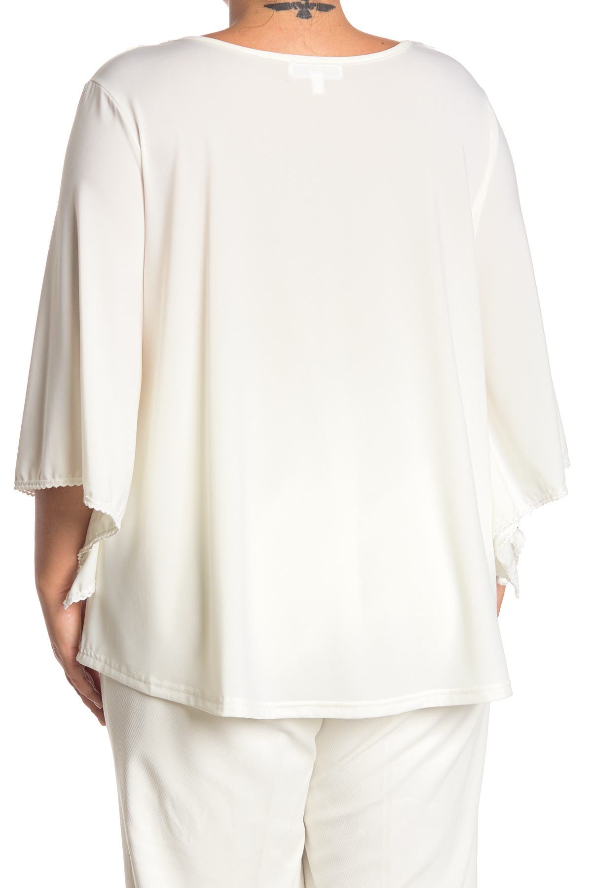 STEM AND VINE Lace Notched Neck Top | Nordstromrack