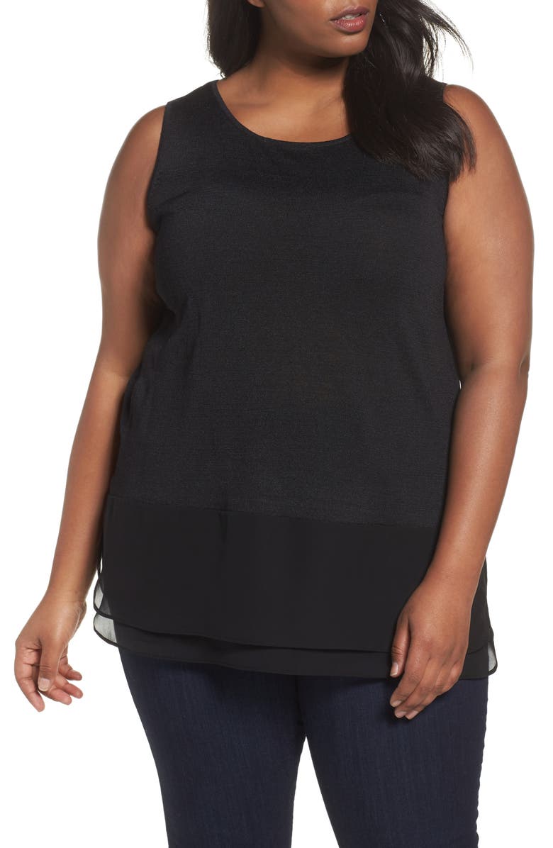 NIC+ZOE Chiffon Trim Tank | Nordstrom
