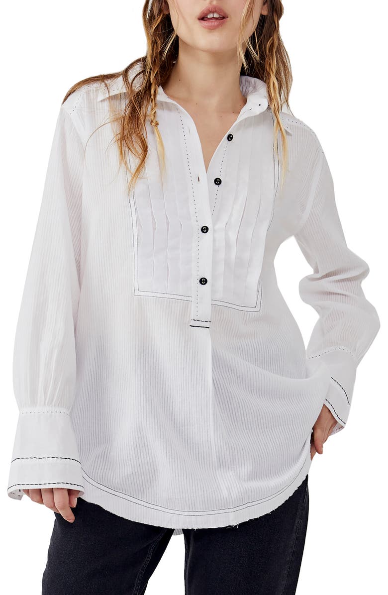 Free People We the Free Black Tie Tux Button-Up Shirt | Nordstromrack