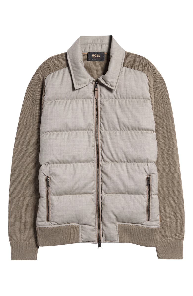 BOSS Camel Decoro Down Mixed Media Virgin Wool Puffer Jacket ...