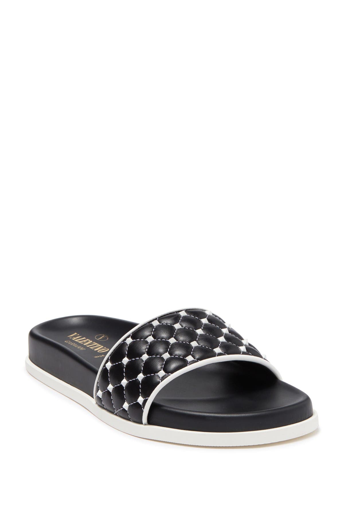 Valentino Free Leather Rockstud Quilted Slide | Nordstromrack