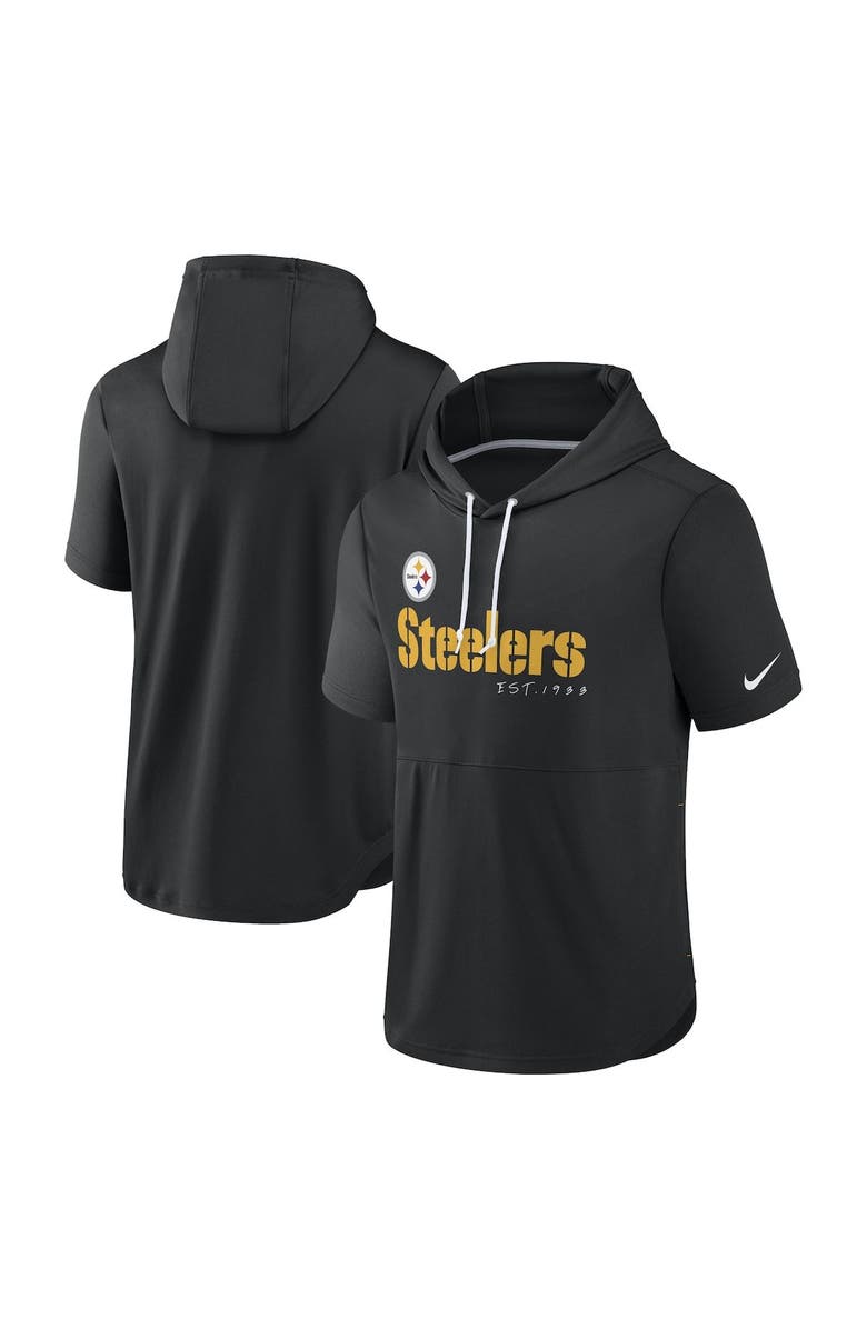 Nike Men's Nike Black Pittsburgh Steelers Short Sleeve Pullover Hoodie ...