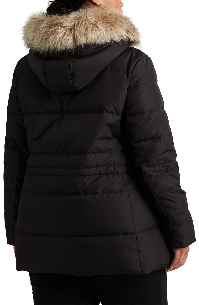 Lauren Ralph Lauren Icon Faux Fur Trim Quilted Down & Feather Fill ...