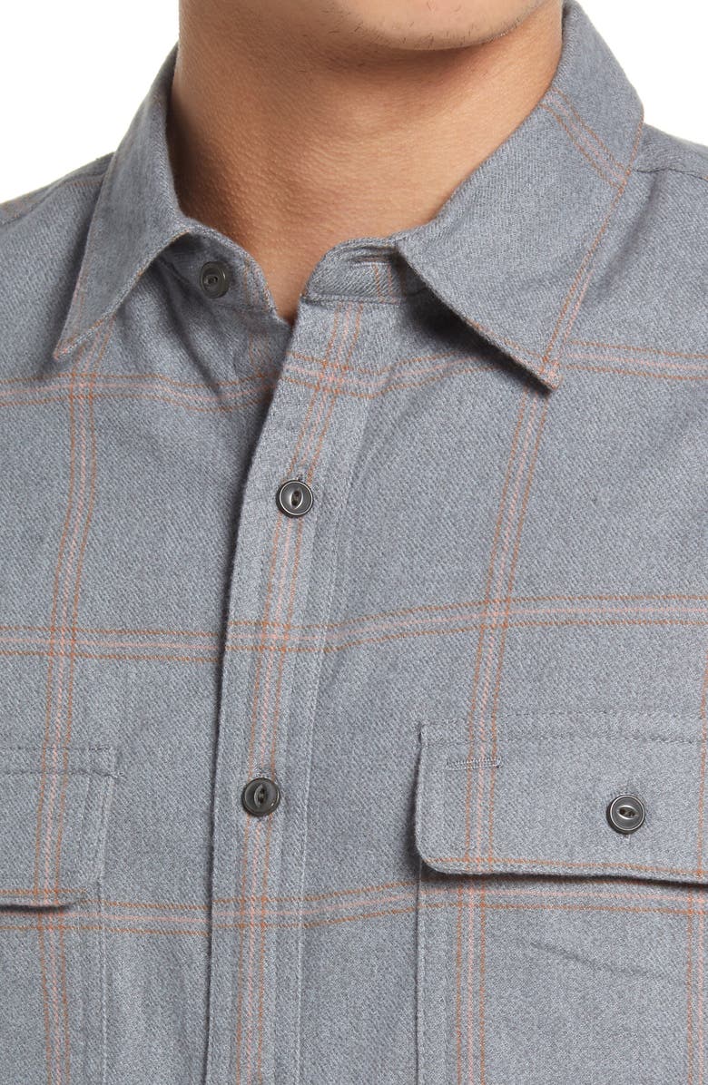 Treasure & Bond Trim Grindle Plaid Cotton Button-Up Shirt | Nordstromrack