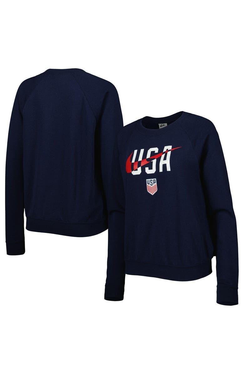 Nike Women's Nike Navy USMNT Lockup Varsity Raglan Pullover Sweatshirt ...