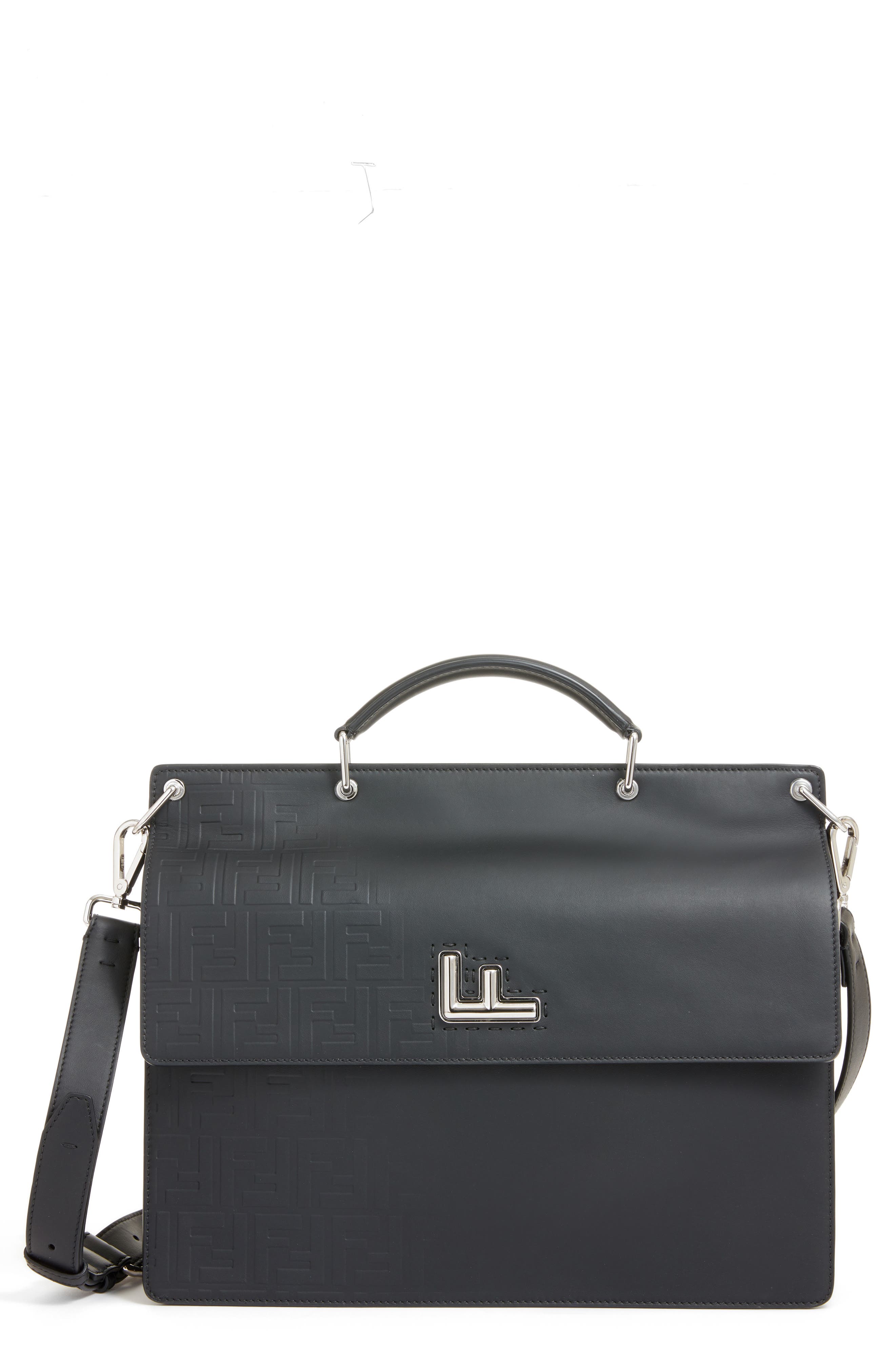 Fendi FF Logo Embossed Leather Briefcase | Nordstrom