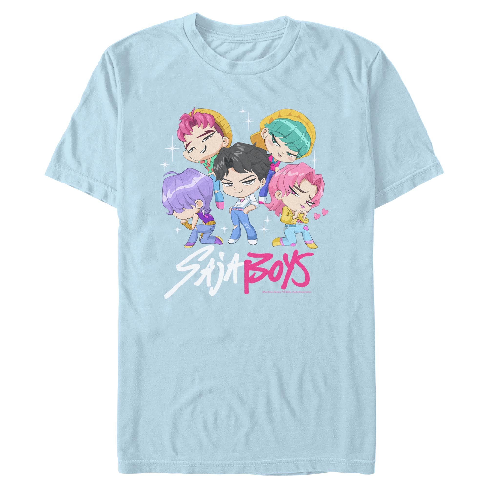 Men's KPop Demon Hunters Saja Boys Chibi Group Graphic T-Shirt (Men ...