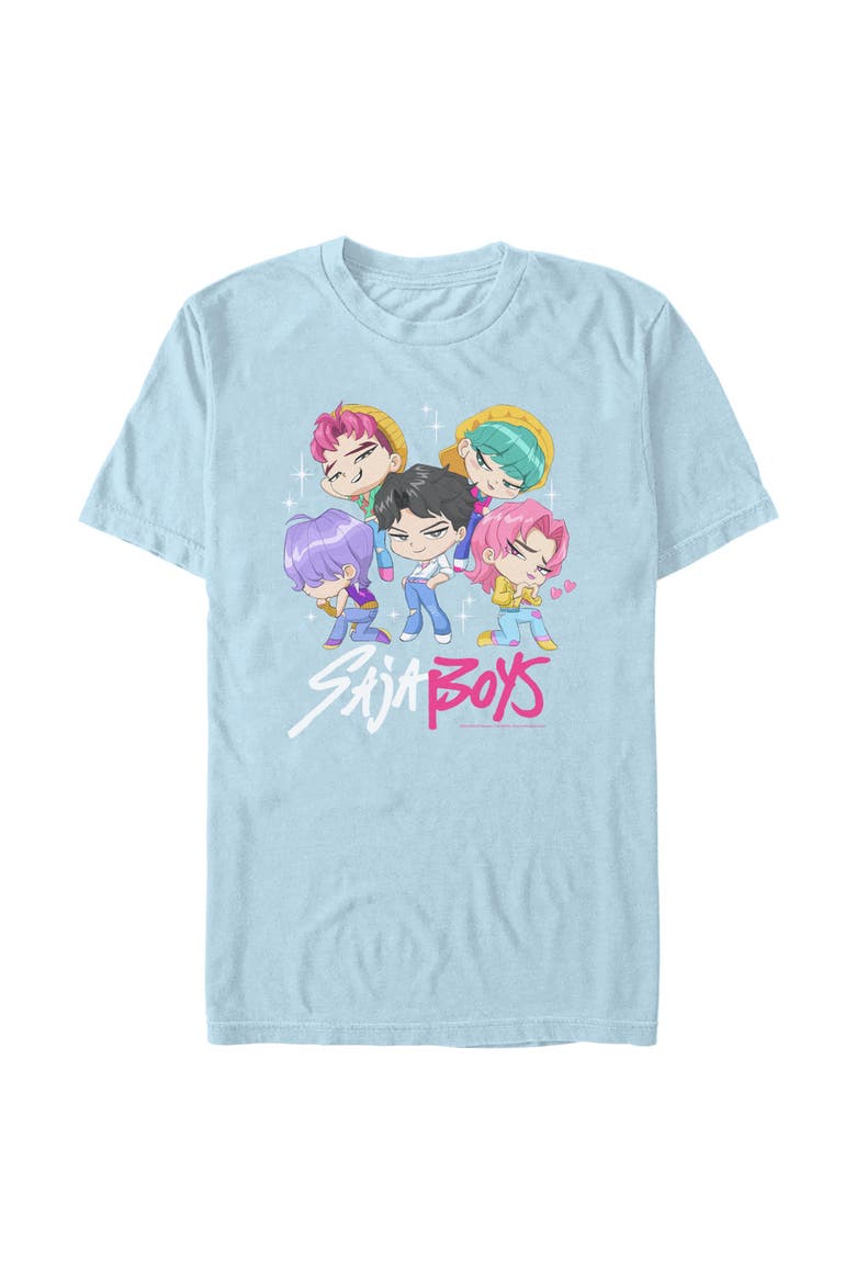 Men's KPop Demon Hunters Saja Boys Chibi Group Graphic T-Shirt (Men ...