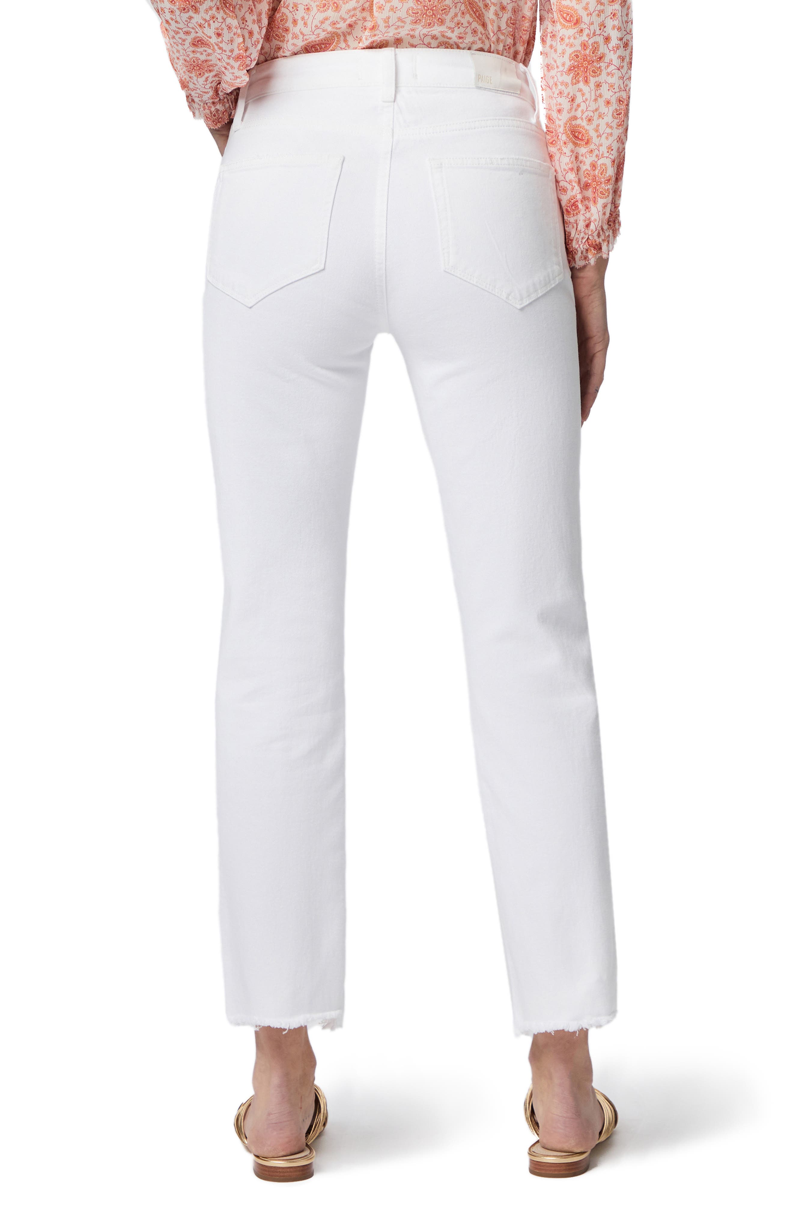 PAIGE Cindy Frayed High Waist Ankle Straight Leg Jeans | Nordstromrack