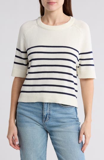 Vigoss Nautical Stripe Short Sleeve Sweater | Nordstromrack