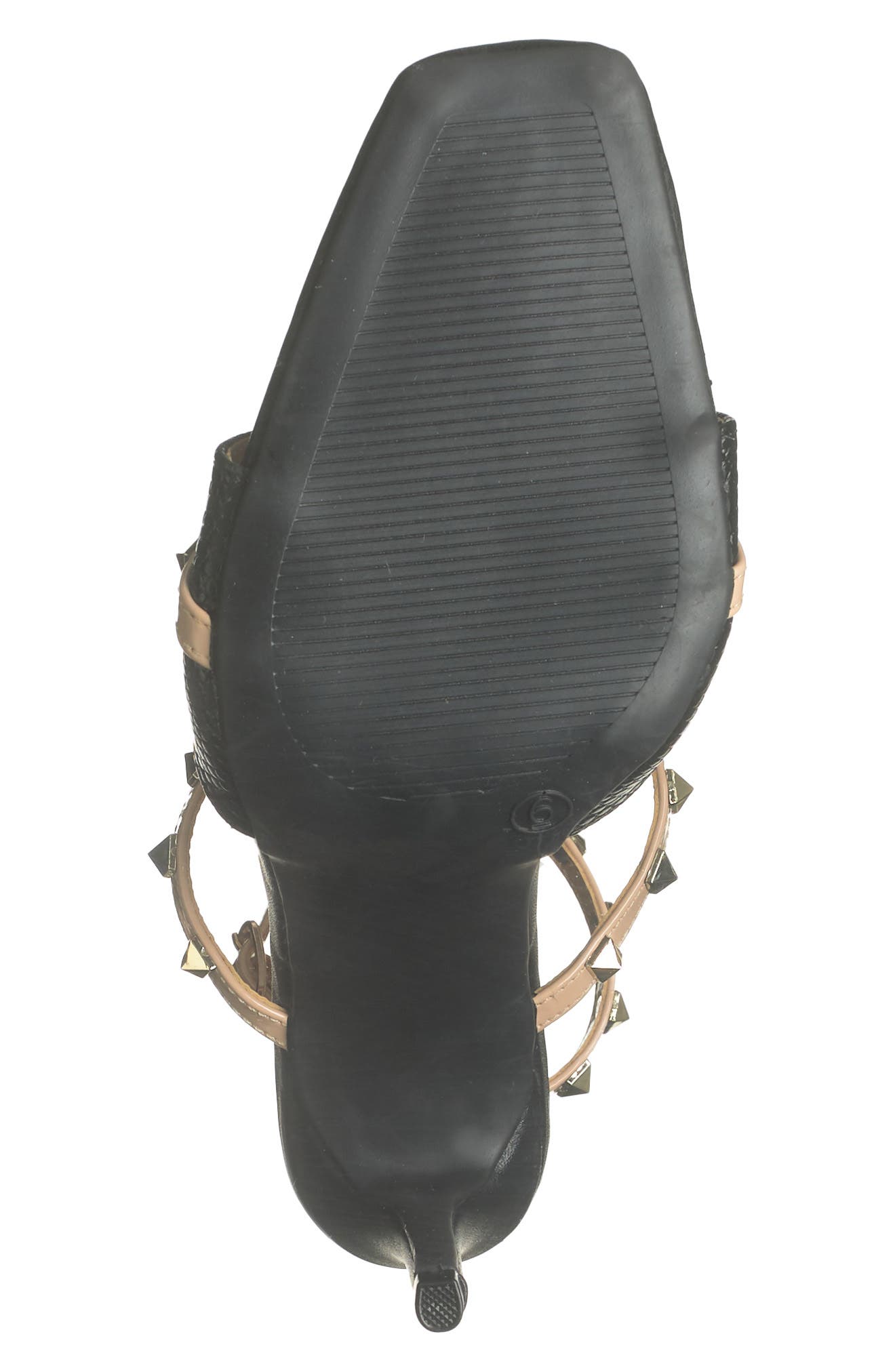 WILD DIVA LOUNGE Lizard Embossed Studded Caged Heeled Sandal (Women ...