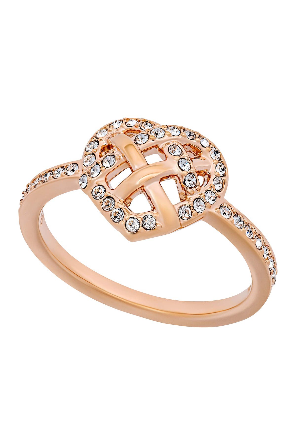 Swarovski 18K Rose Gold Plated Swarovski Crystal Heart Design Ring ...