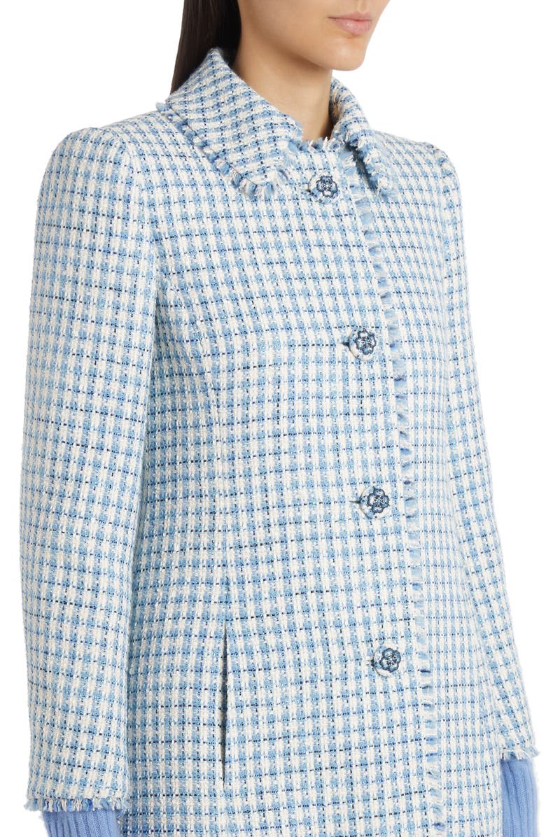 Etro Check Bouclé Tweed Coat | Nordstrom