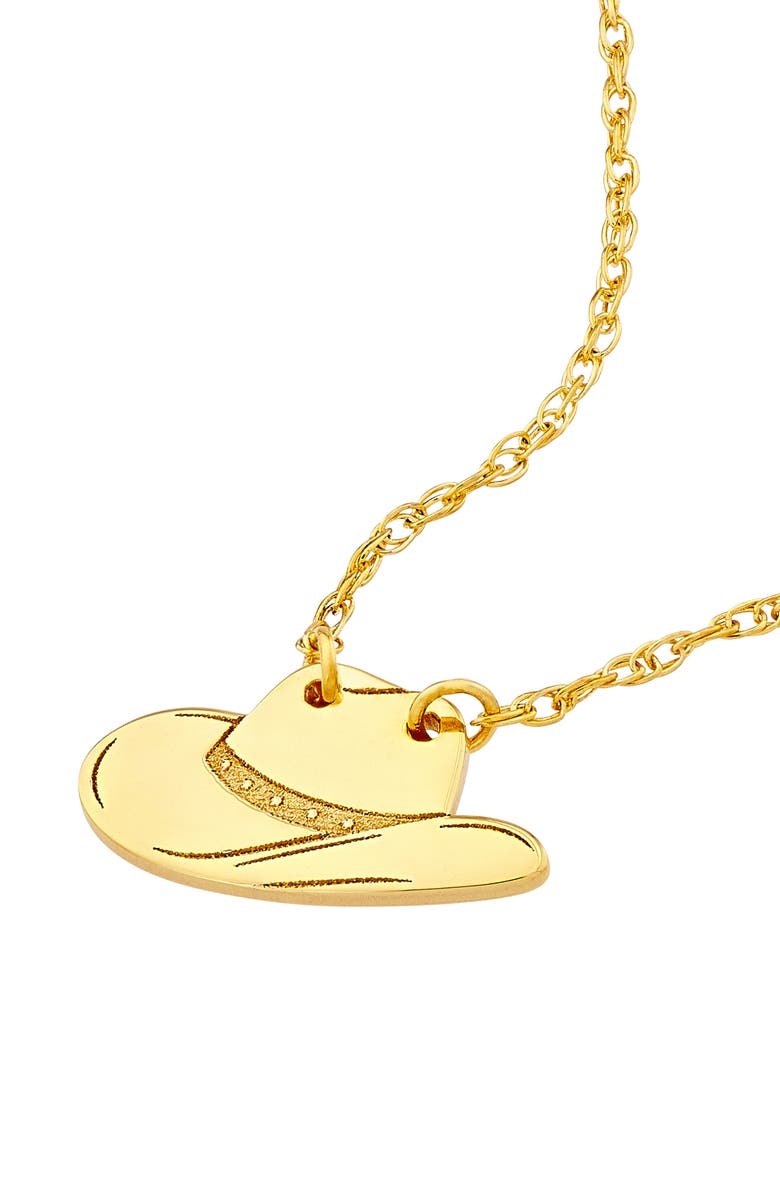 HAWLEY ST 14K Yellow Gold Mini Cowboy Hat Pendant Necklace | Nordstromrack