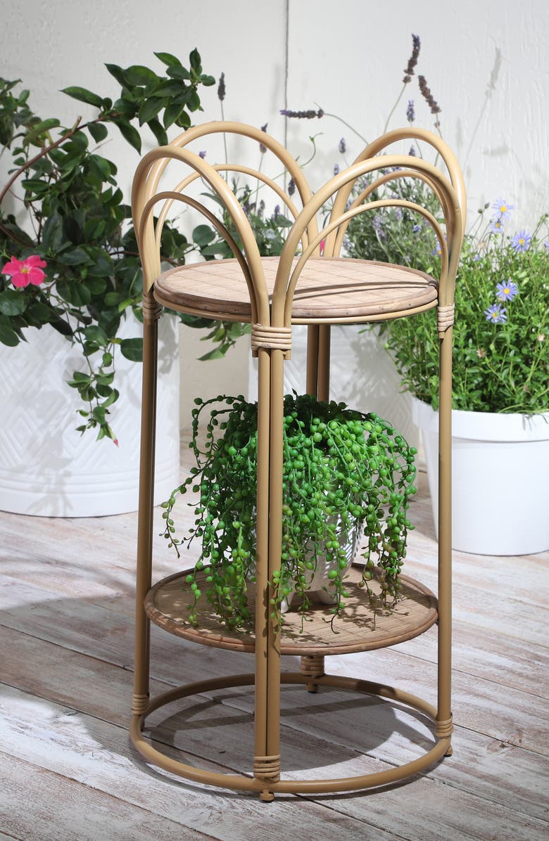 SAGEBROOK HOME 26" Wicker 2-Tier Standing Shelf | Nordstromrack