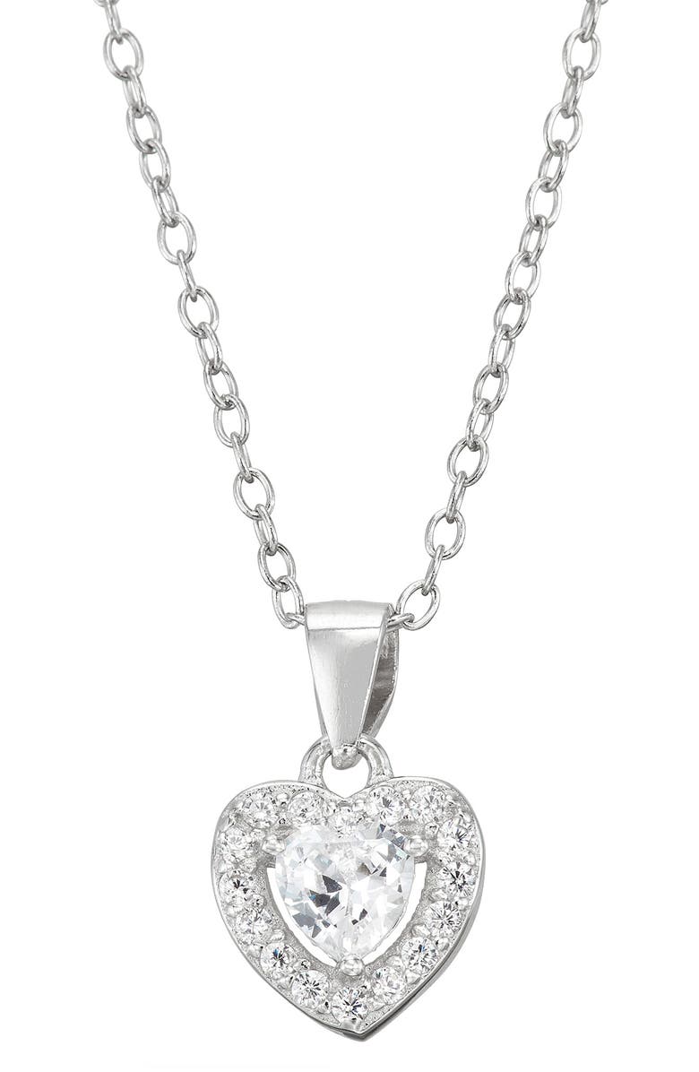 FZN Kids' CZ Birthstone Heart Pendant Necklace | Nordstromrack