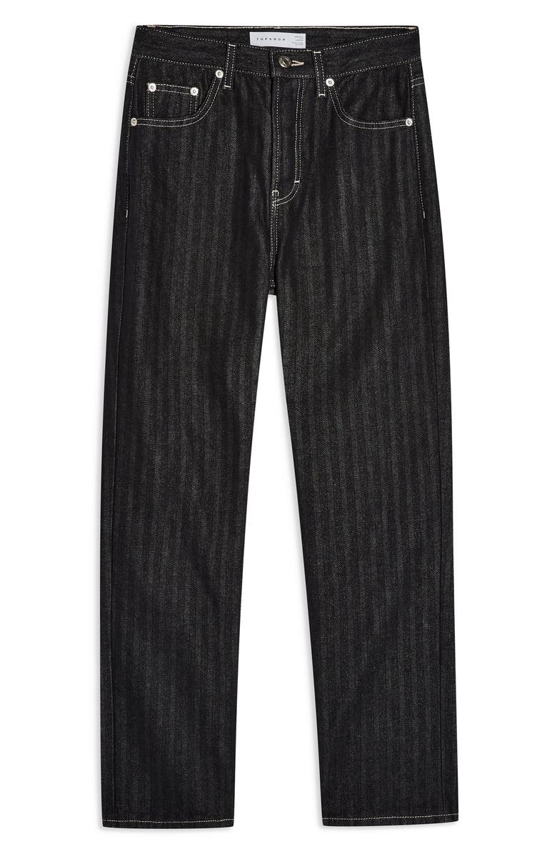 Topshop Stripe Straight Leg Crop Jeans | Nordstromrack