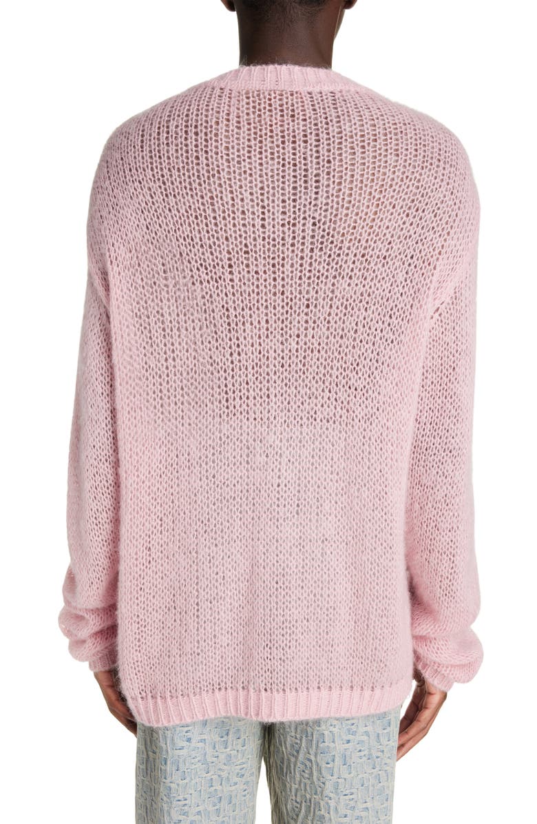 Acne Studios Warped Logo Open Knit Crewneck Sweater | Nordstromrack