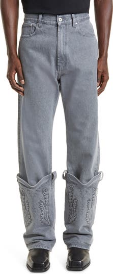 Y/Project Cowboy Straight Leg Jeans with Removable Cuffs | Nordstrom