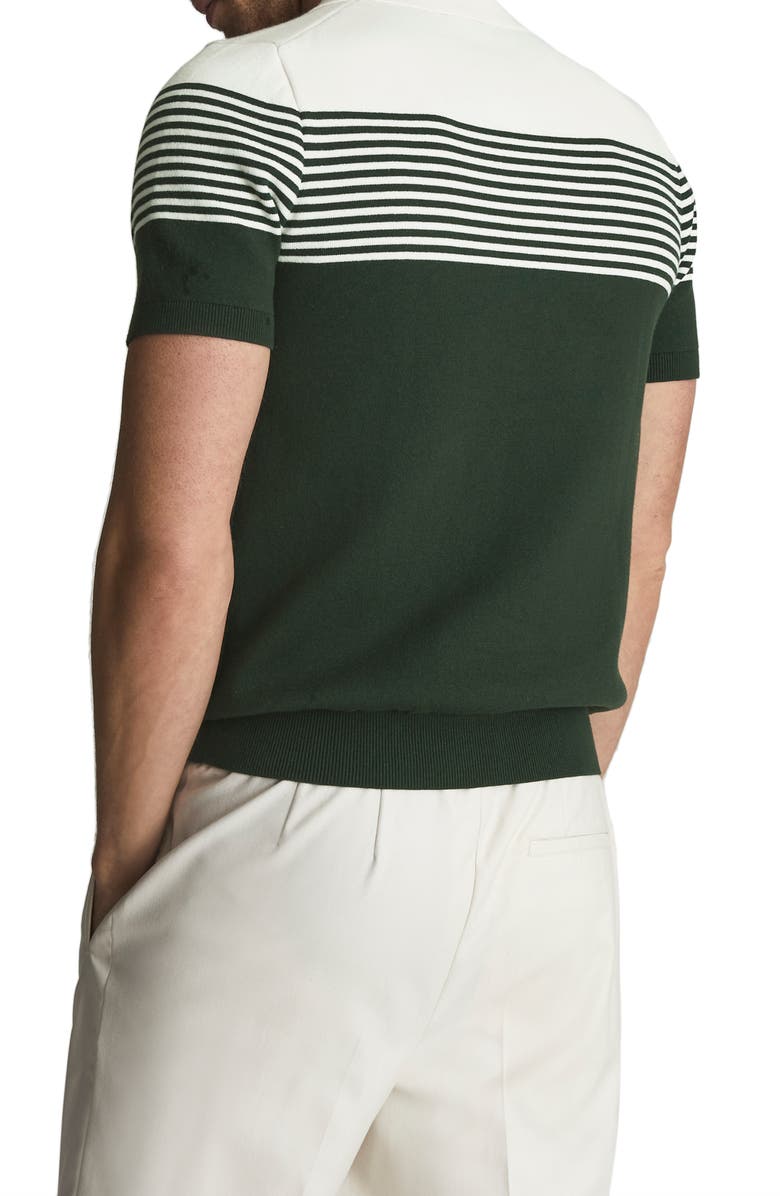 Reiss Dalton Stripe Snap Sweater Polo | Nordstromrack
