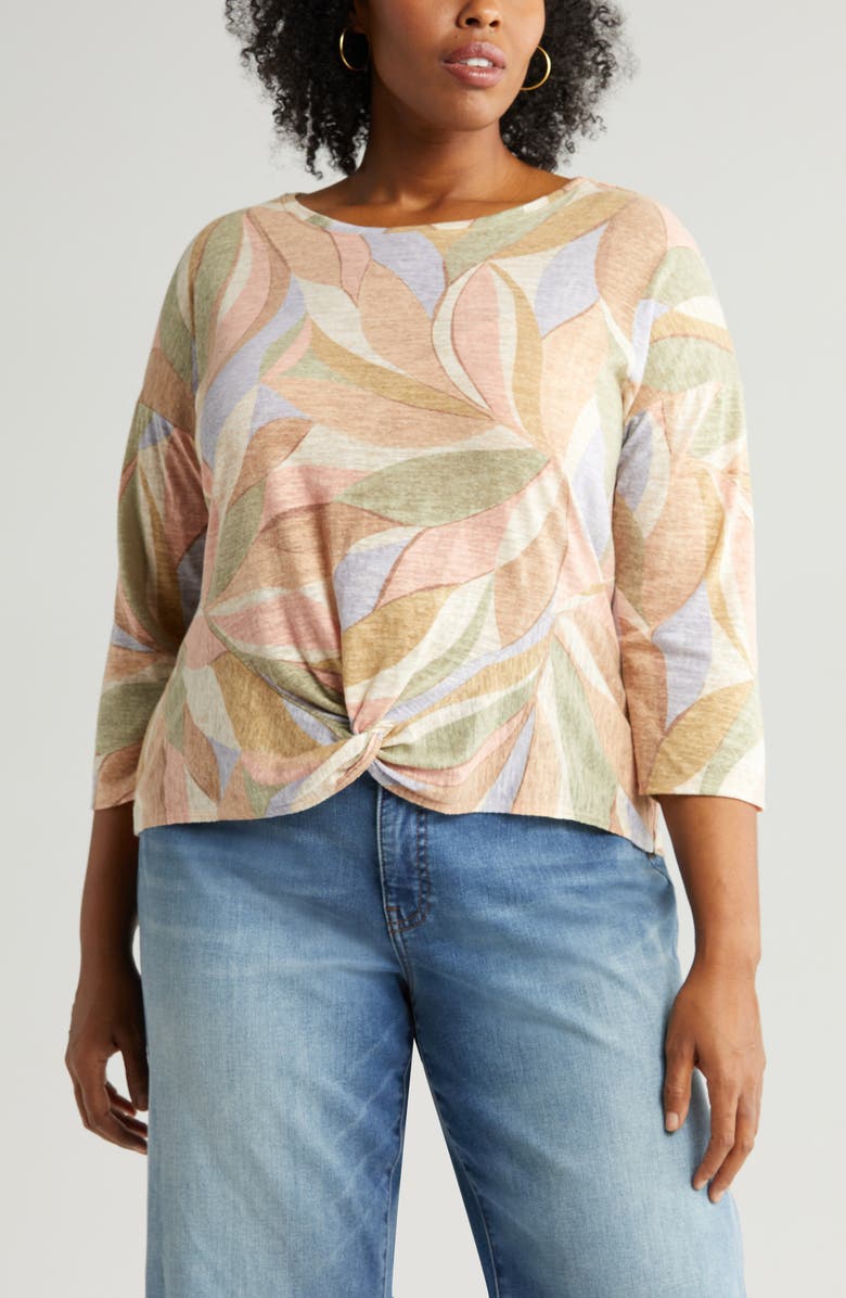 Wit & Wisdom Print Front Twist Top | Nordstromrack