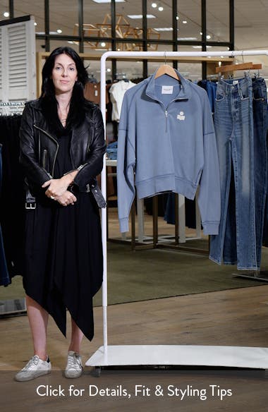 Isabel Marant Étoile Ross Half Zip Cotton Sweatshirt | Nordstromrack