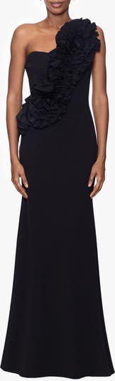 Betsy & Adam Rosette One-Shoulder Trumpet Gown | Nordstromrack