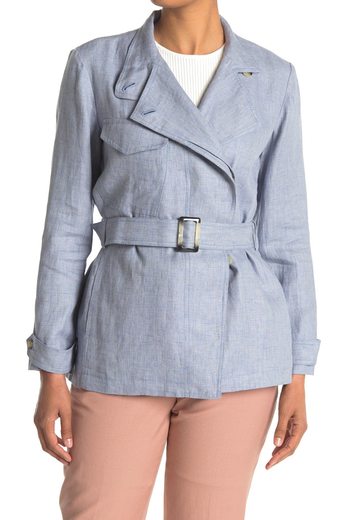 Reiss Arta Soft Linen Belted Jacket | Nordstromrack