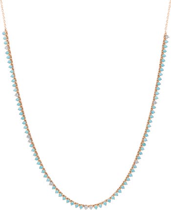 Adina Reyter Turquoise Diamond Half Riviera Necklace Nordstrom