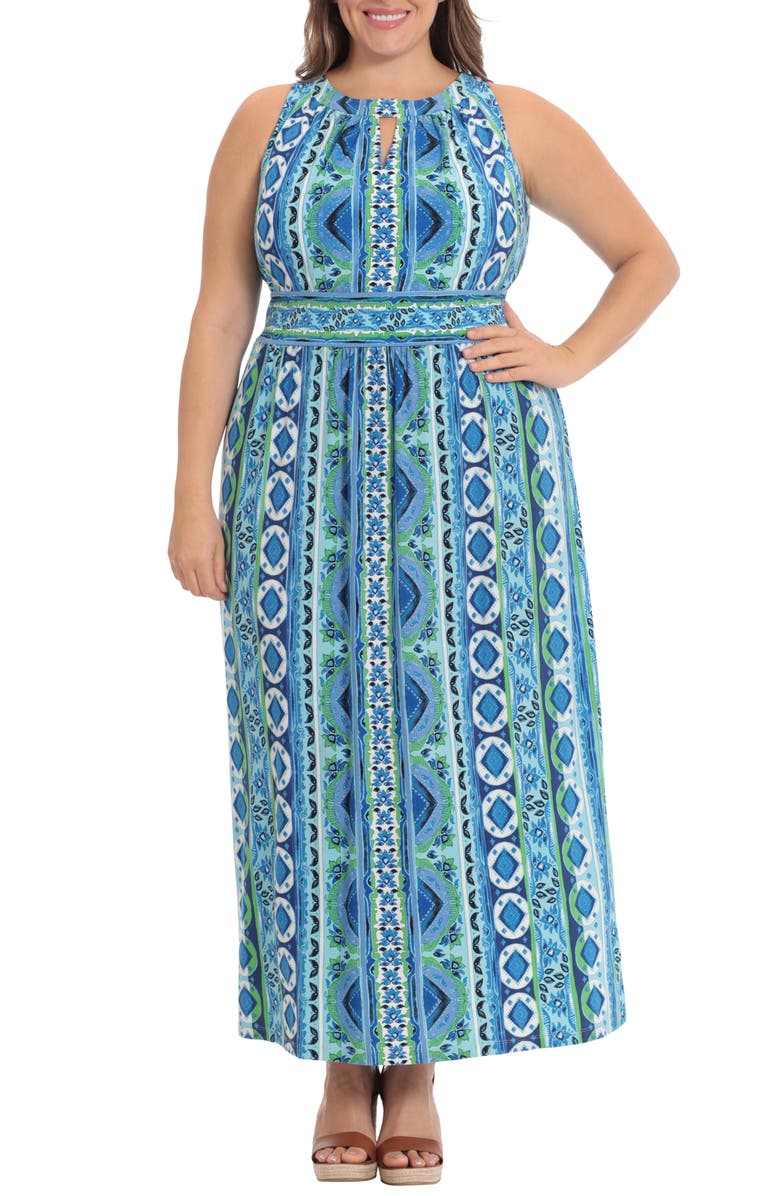 London Times Morris Geometric Print Maxi Dress | Nordstromrack