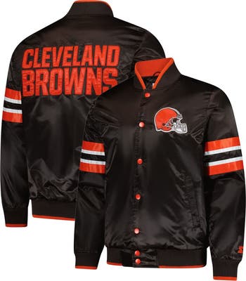 STARTER Men's Starter Brown Cleveland Browns Scout I Full-Snap Varsity ...