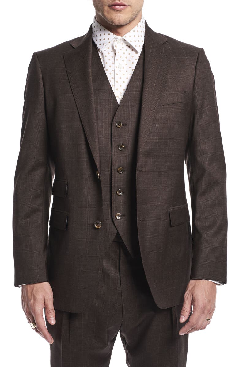 Strong Suit by Ilaria Urbinati Hank Slim Fit Three-Piece Plaid Wool ...