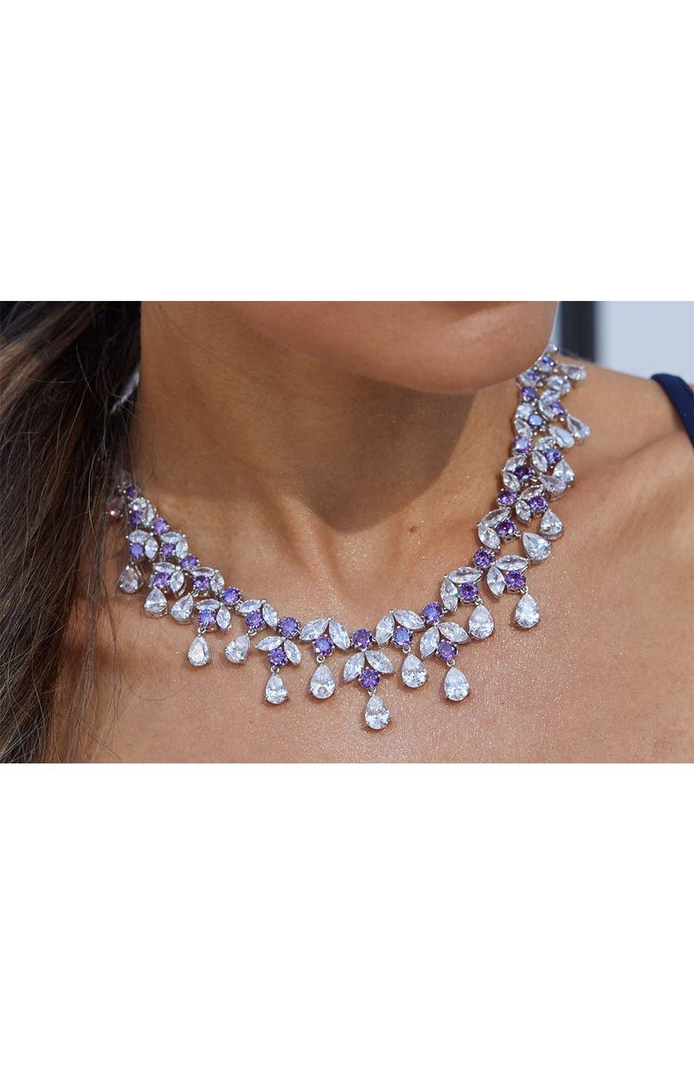 SAVVY CIE JEWELS Sterling Silver Two-Tone Statement Necklace ...