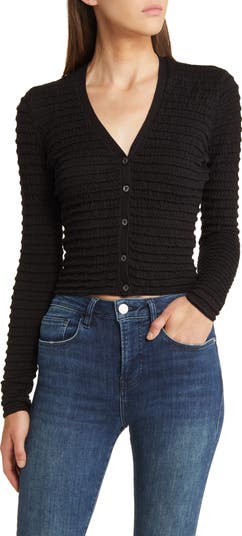 FRAME Noir Silk & Cotton Cardigan | Nordstromrack