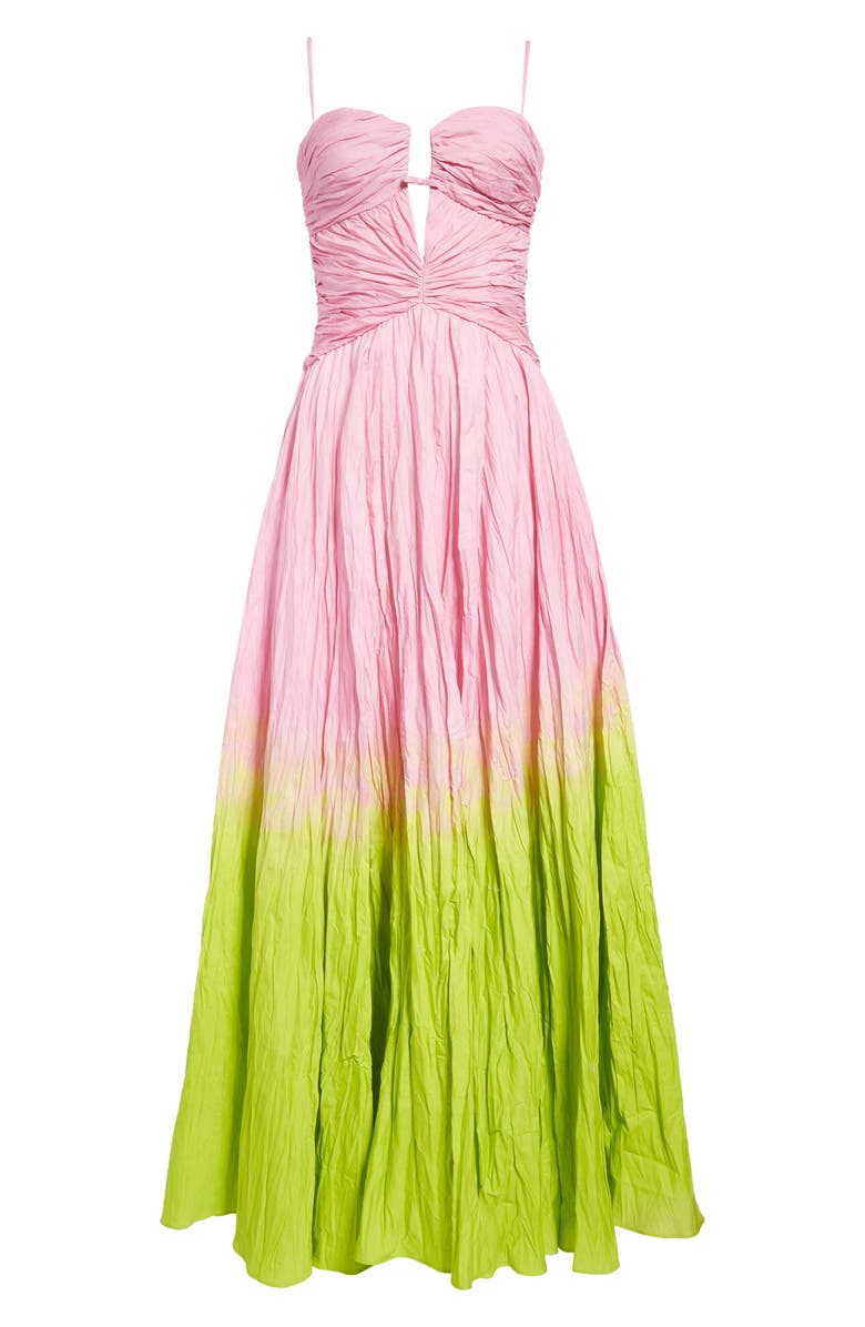 Brandon Maxwell The Larisa Plunge Neck Crinkled Stretch Poplin Gown ...