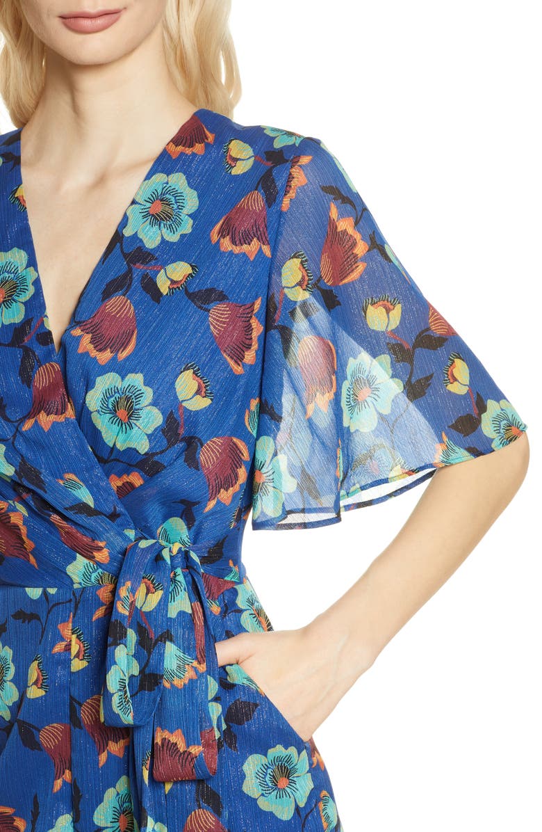Harlyn Floral Flutter Sleeve Tie Waist Jumpsuit | Nordstromrack