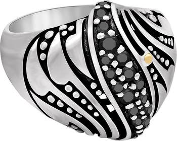 DEVATA Sterling Silver Bali Filigree Black Spinel Dome Ring | Nordstromrack