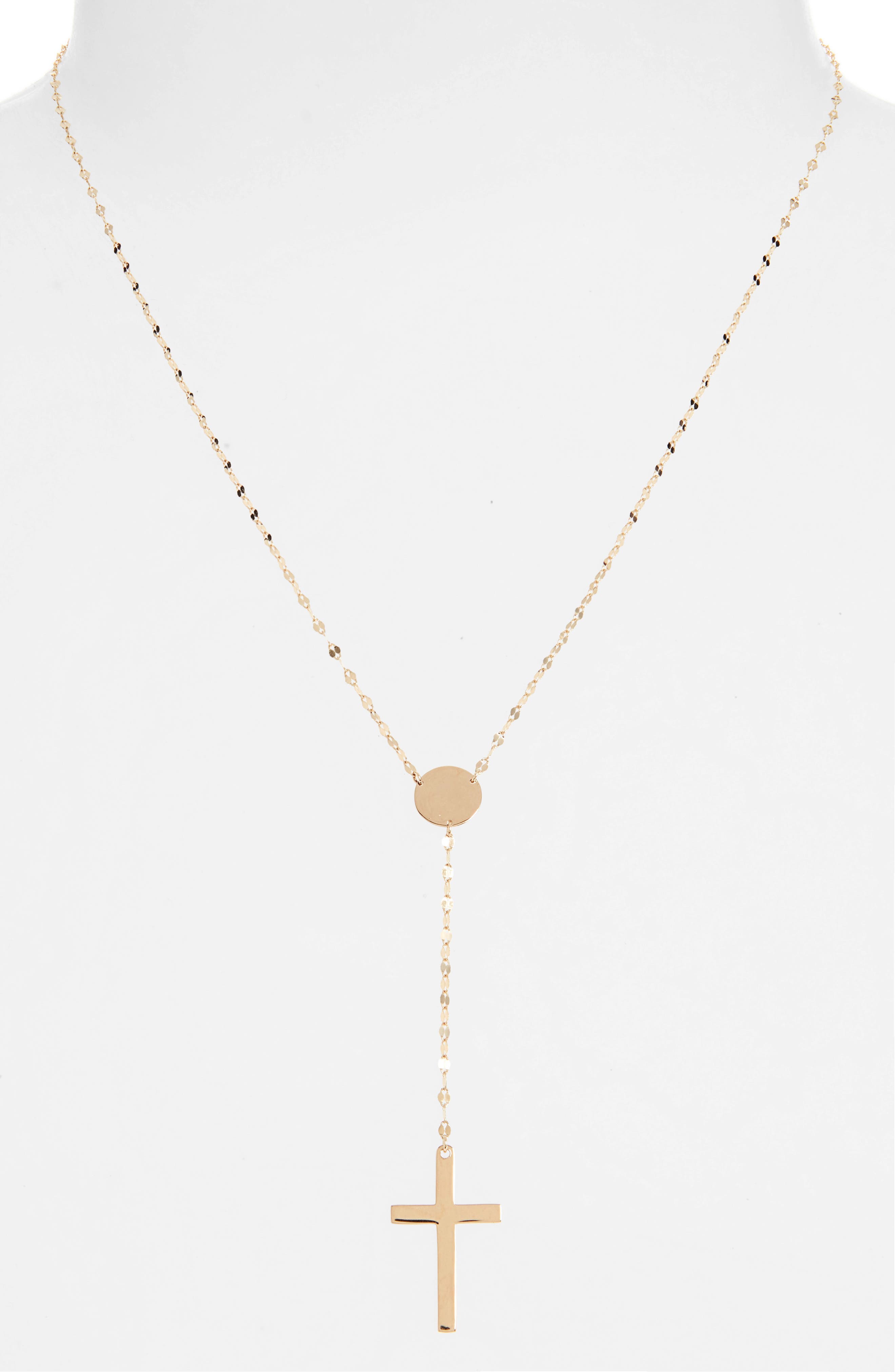 LANA 14K Gold Crossary Y-Necklace | Nordstrom