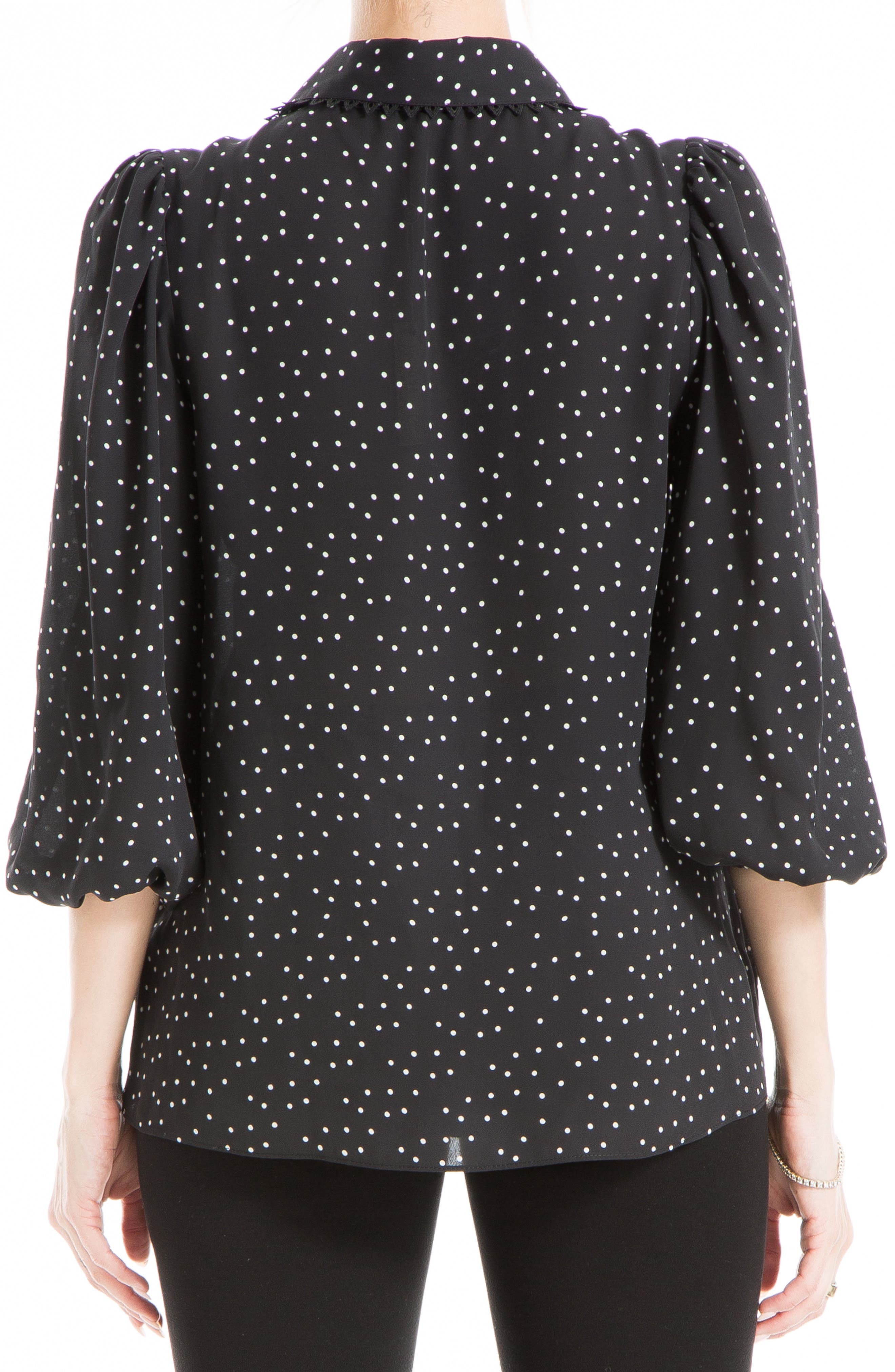 MAX STUDIO Dot Print Balloon Sleeve Blouse | Nordstromrack