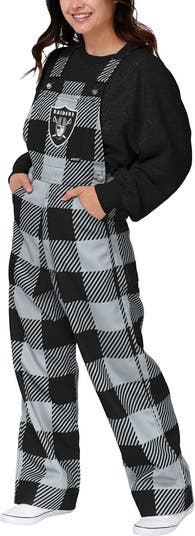 FOCO Women's FOCO Black Las Vegas Raiders Big Logo Plaid Overalls ...