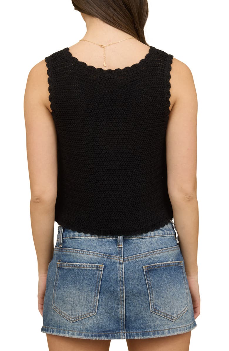 Blu Pepper Floral Embroidered Tie Front Sweater Vest | Nordstromrack