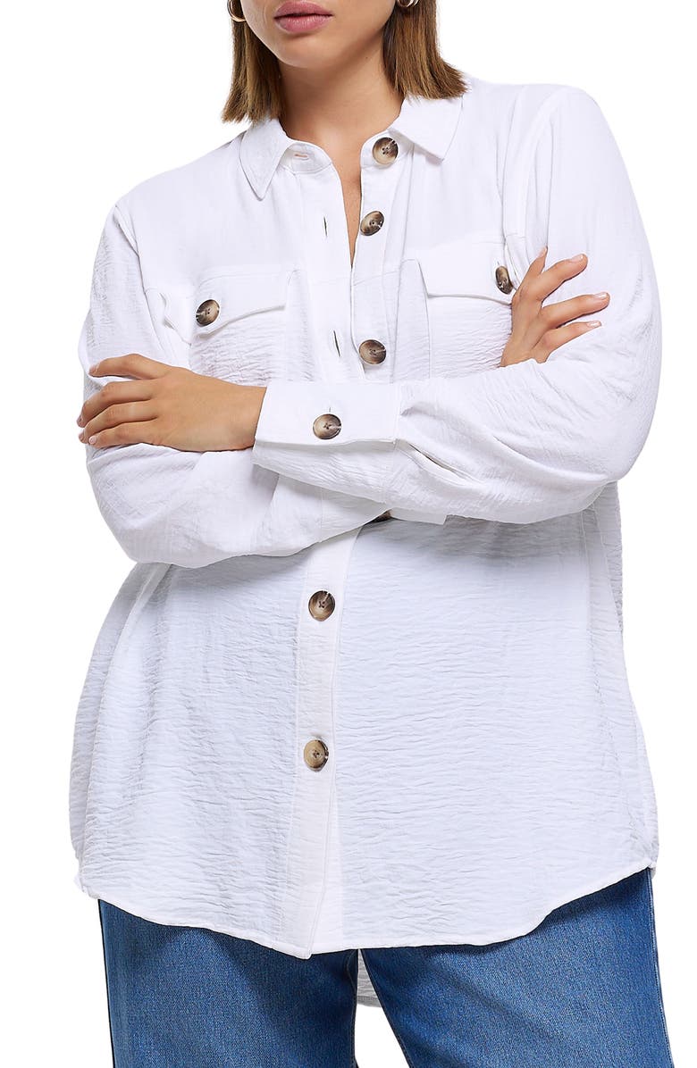 River Island Blisted Textured Button-Up Shirt | Nordstromrack