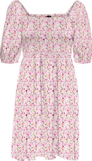 VERO MODA Emma Henna Floral Smocked Dress | Nordstromrack