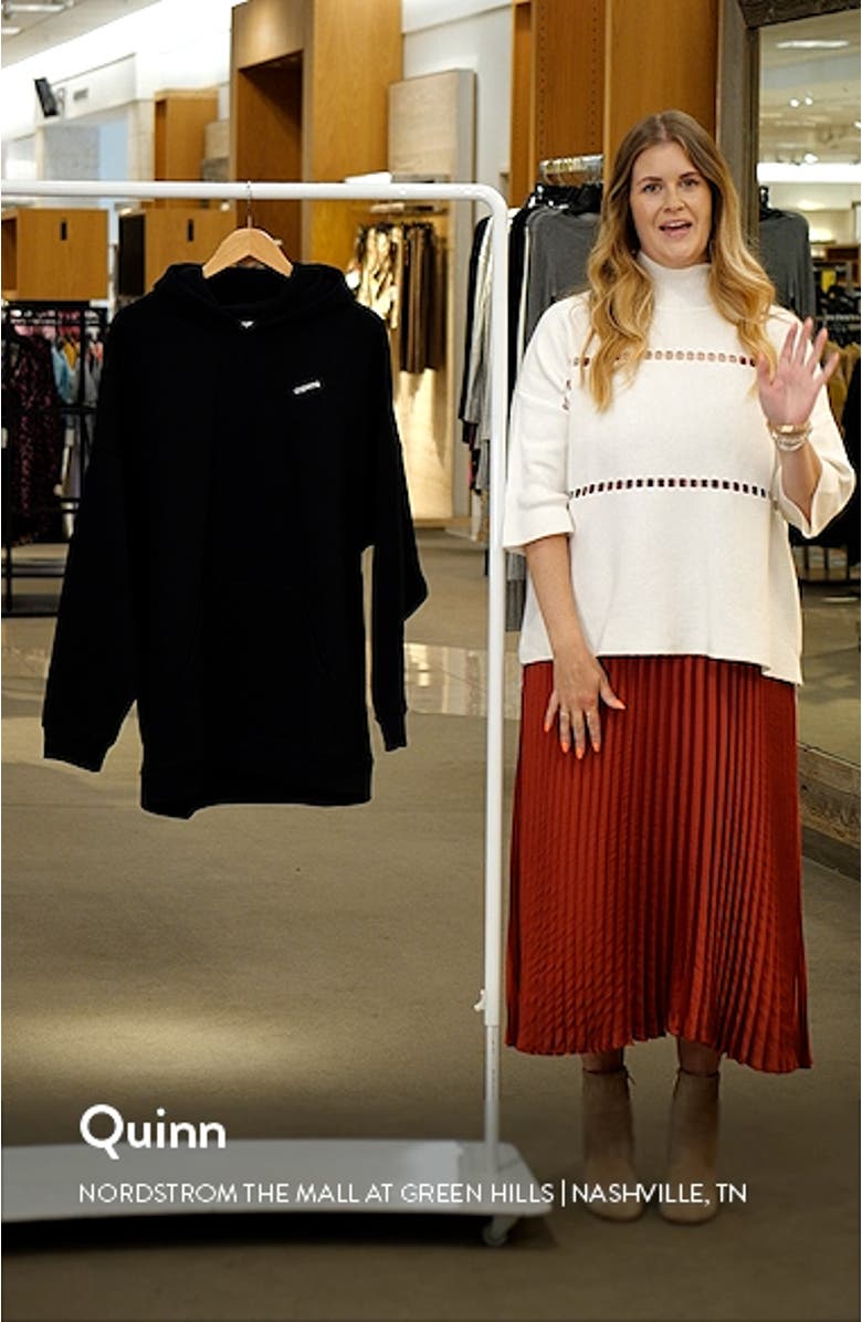 Coperni Horn Long Sleeve Hooded Knit Sweatshirt Dress | Nordstromrack